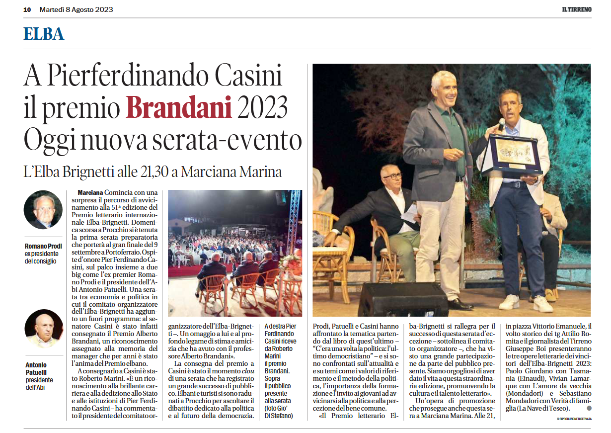 Rassegna stampa 08/08/2023 - Premio Letterario Elba
